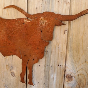 Iron Longhorn Steer | Metal Wall Art ~ Flat Mounted Southwest Sonoran ...