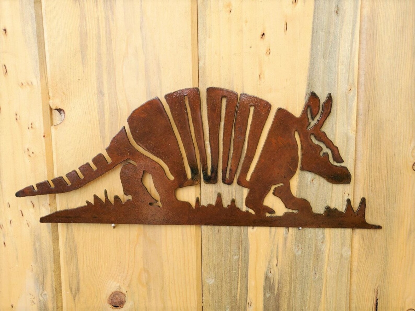 Iron Armadillo | Metal Wall Art ~ Flat Mounted Southwest Sonoran Desert ...