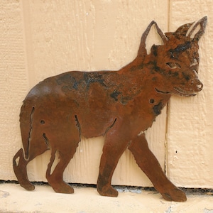 Iron Coyote With Cubs | Metal Wall Art ~ Mounted Rusted Southwest ...