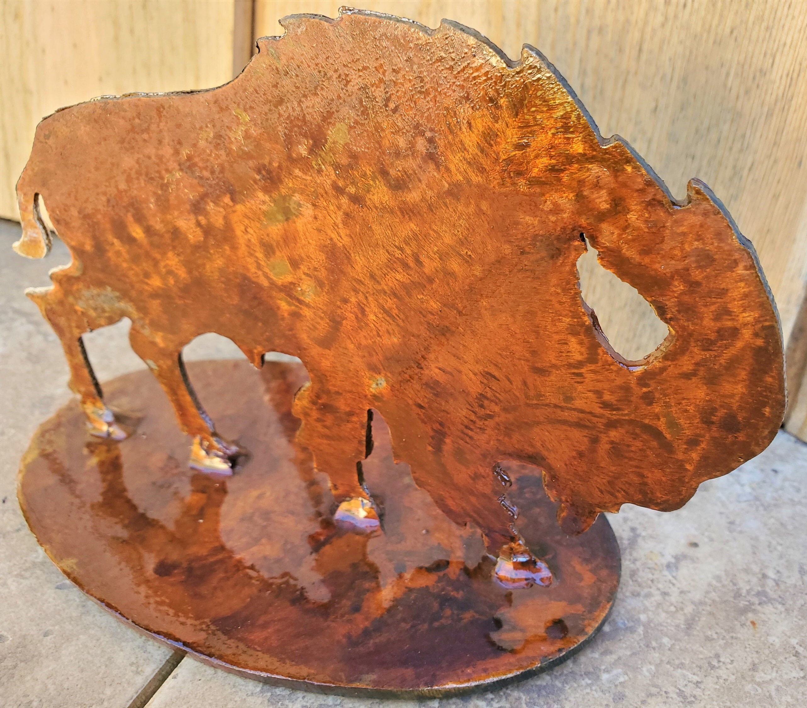 Iron American Bison on Base Metal Art Buffalo Great Plains - Etsy