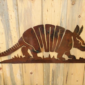 Iron Armadillo | Metal Wall Art ~ Flat Mounted Southwest Sonoran Desert ...