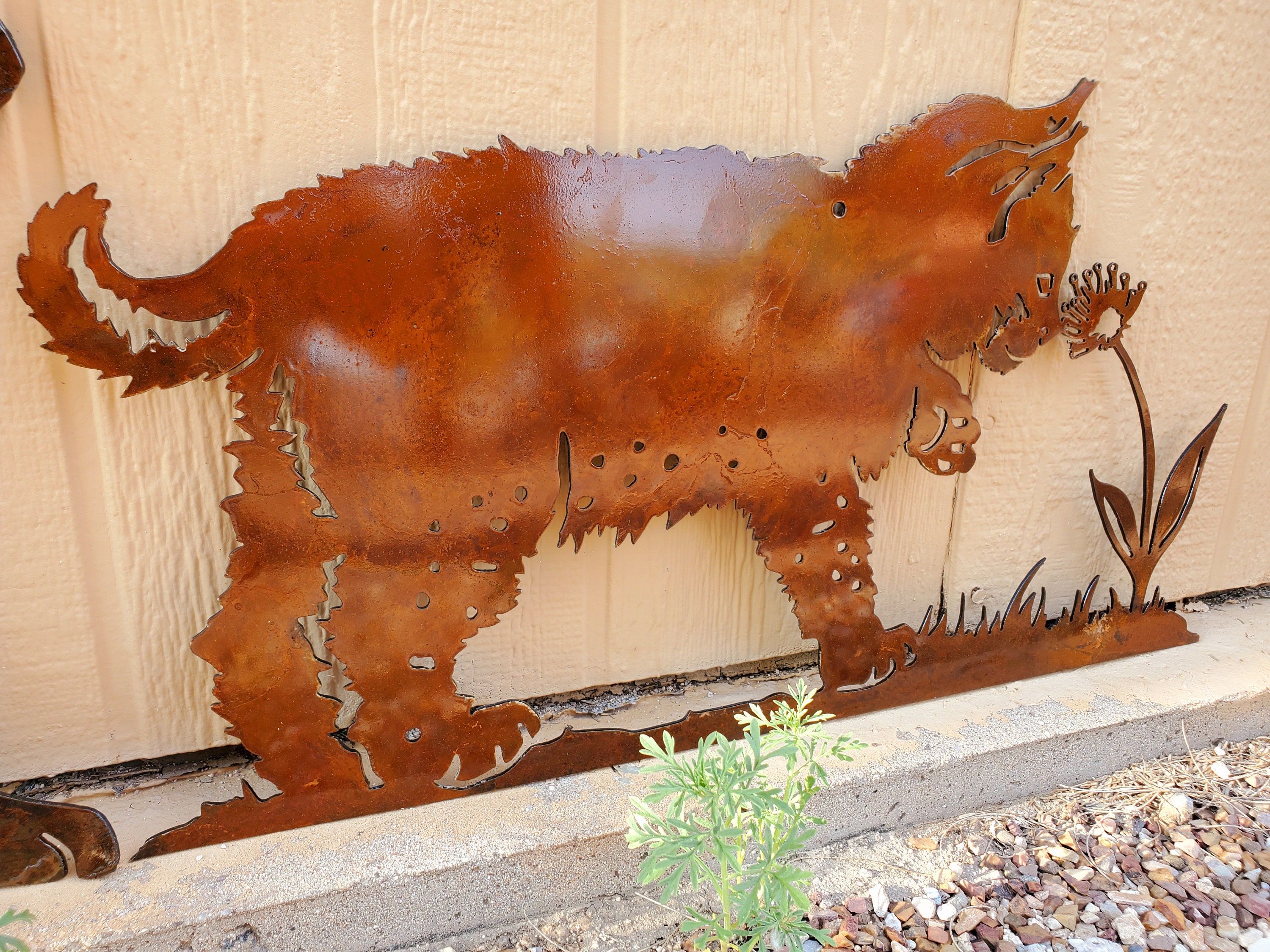 Iron Bobcat Family Metal Wall Art | Rustic Cabin Decor - Etsy
