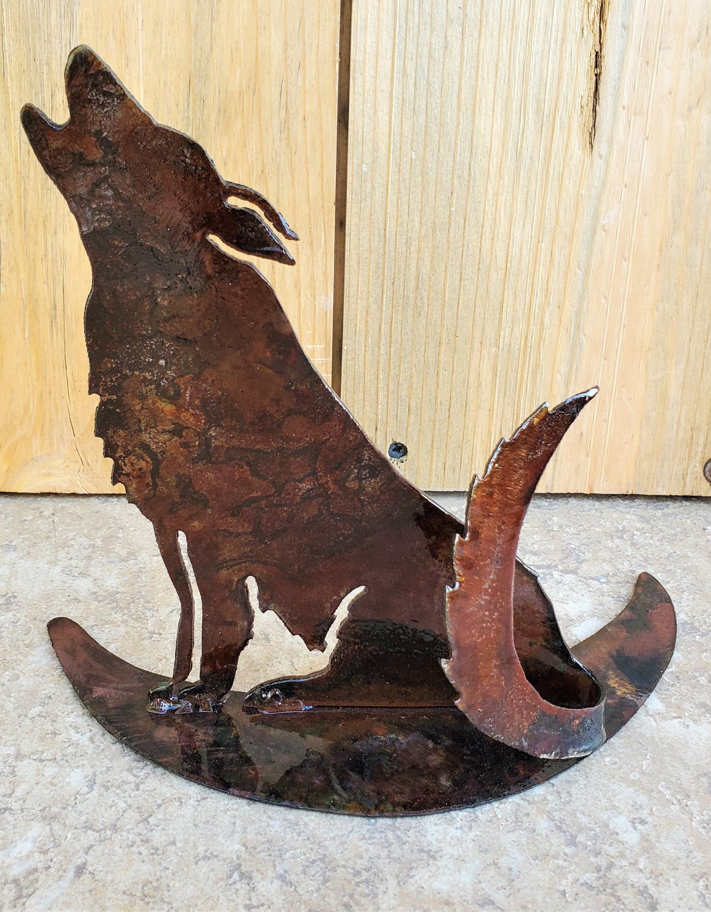 Iron Coyote on Moon Base | Metal Art ~ Rusted Southwest Sonoran Desert ...