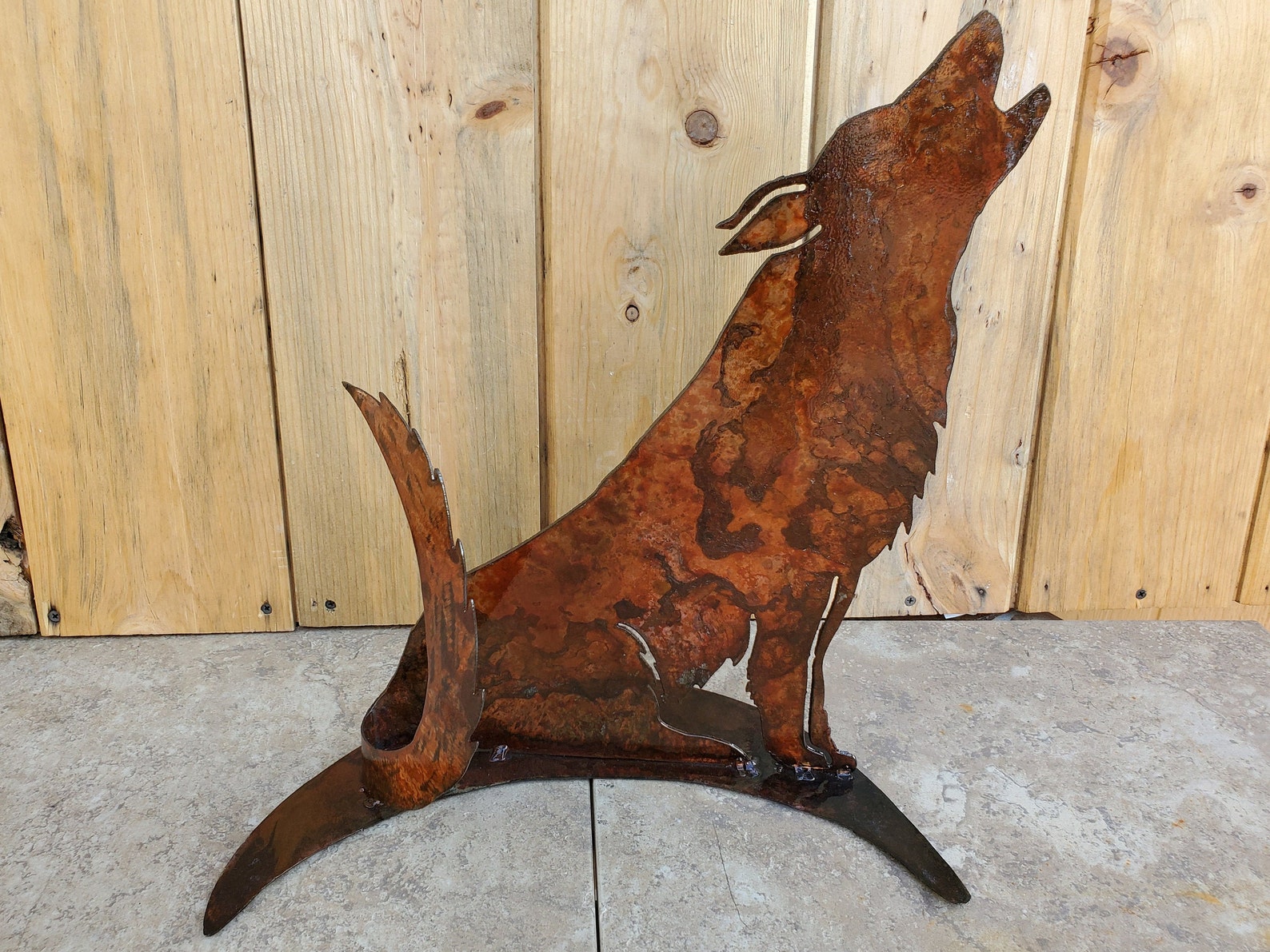 Iron Coyote on Moon Base | Metal Art ~ Rusted Southwest Sonoran Desert ...