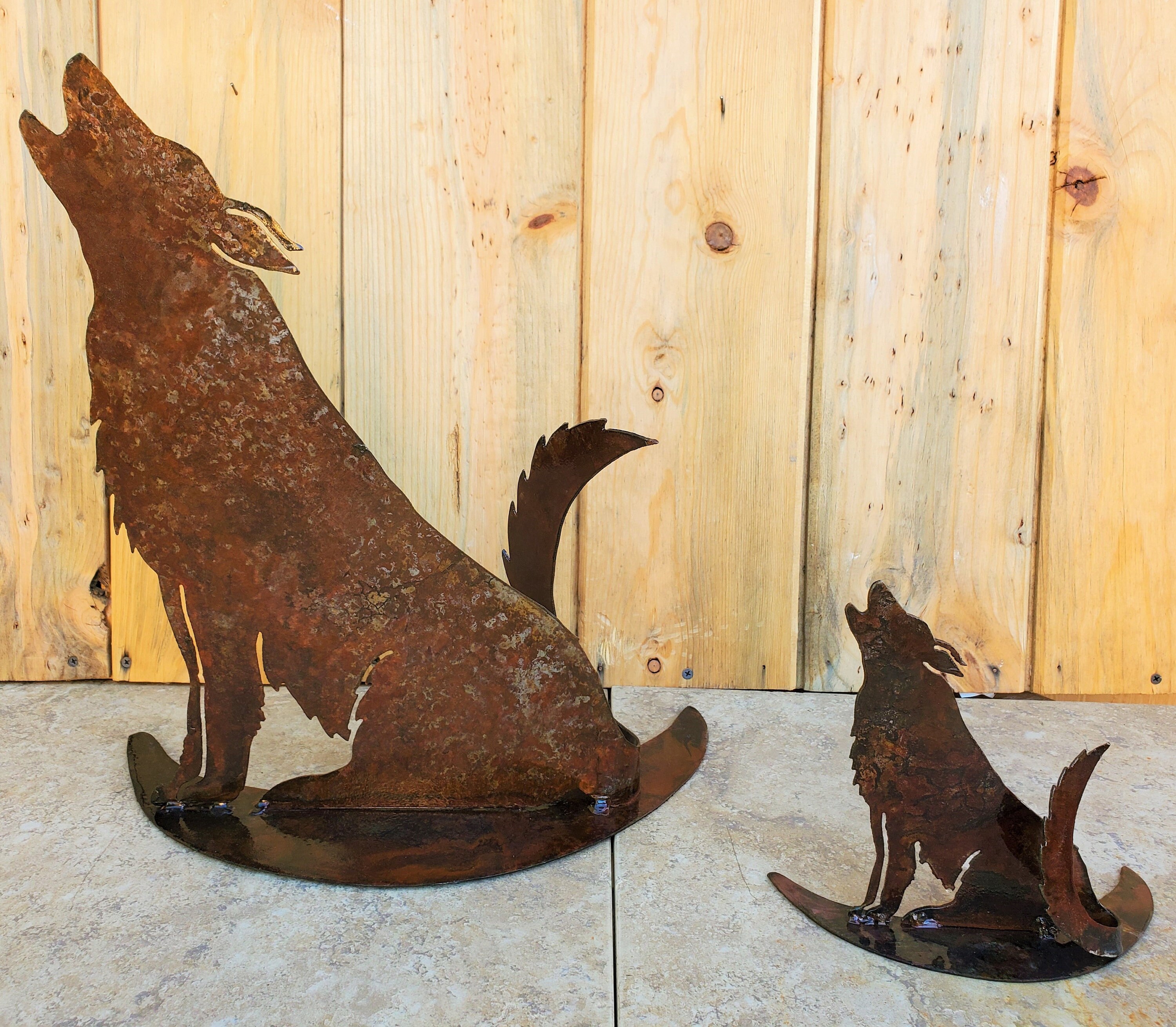 Iron Coyote on Moon Base | Metal Art ~ Rusted Southwest Sonoran Desert ...