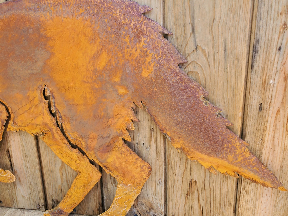 Rusted Iron Coyote Metal Wall Art | Southwest Decor - Etsy