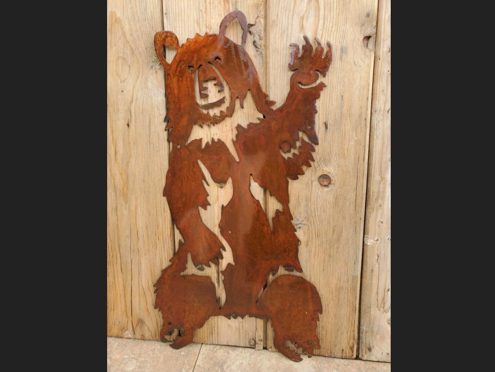 Iron Bear Waving Metal Wall Art Iron Forest Desert Tundra - Etsy
