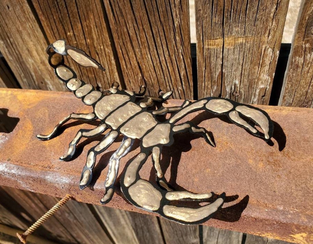 Hand Painted Iron Scorpion | Metal Yard Art ~ Indoor Desert Heavy Duty ...