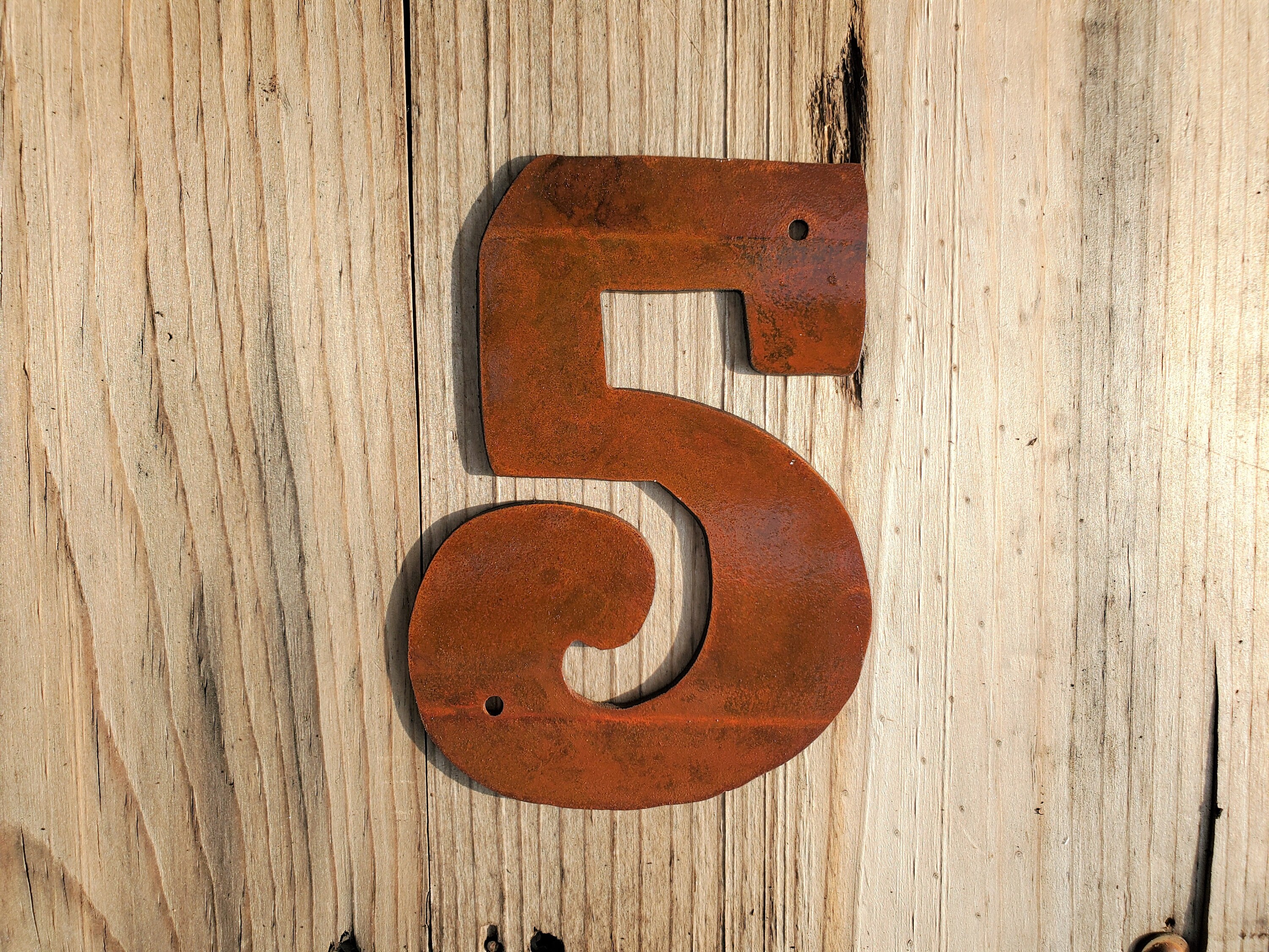 Rusted Metal House Address Numbers Flat Wall Mounted Iron | Etsy