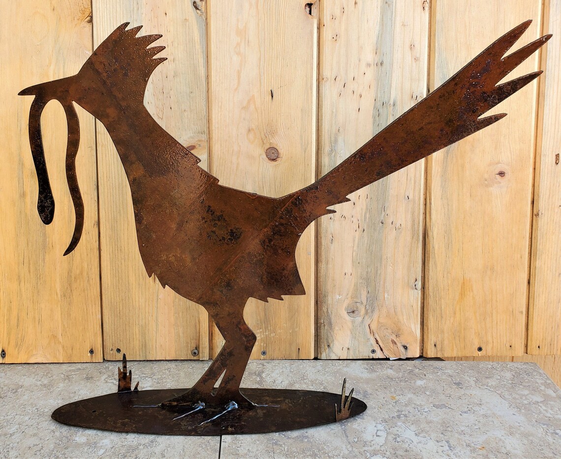 Iron Roadrunner Standing on Base Metal Art 24.5 X - Etsy