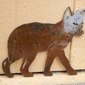 Iron Coyote With Cubs | Metal Wall Art ~ Mounted Rusted Southwest ...