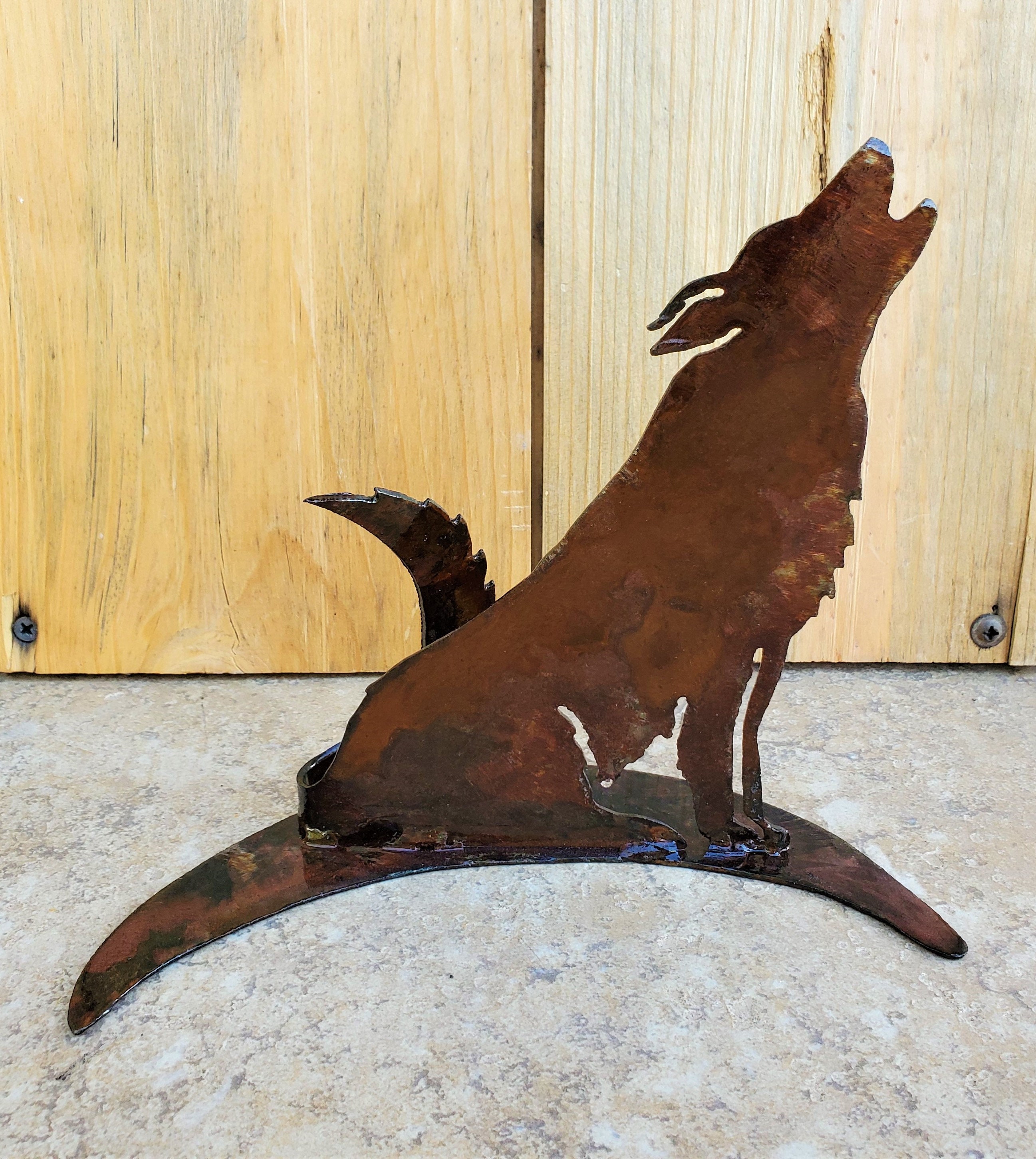 Iron Coyote on Moon Base | Metal Art ~ Rusted Southwest Sonoran Desert ...