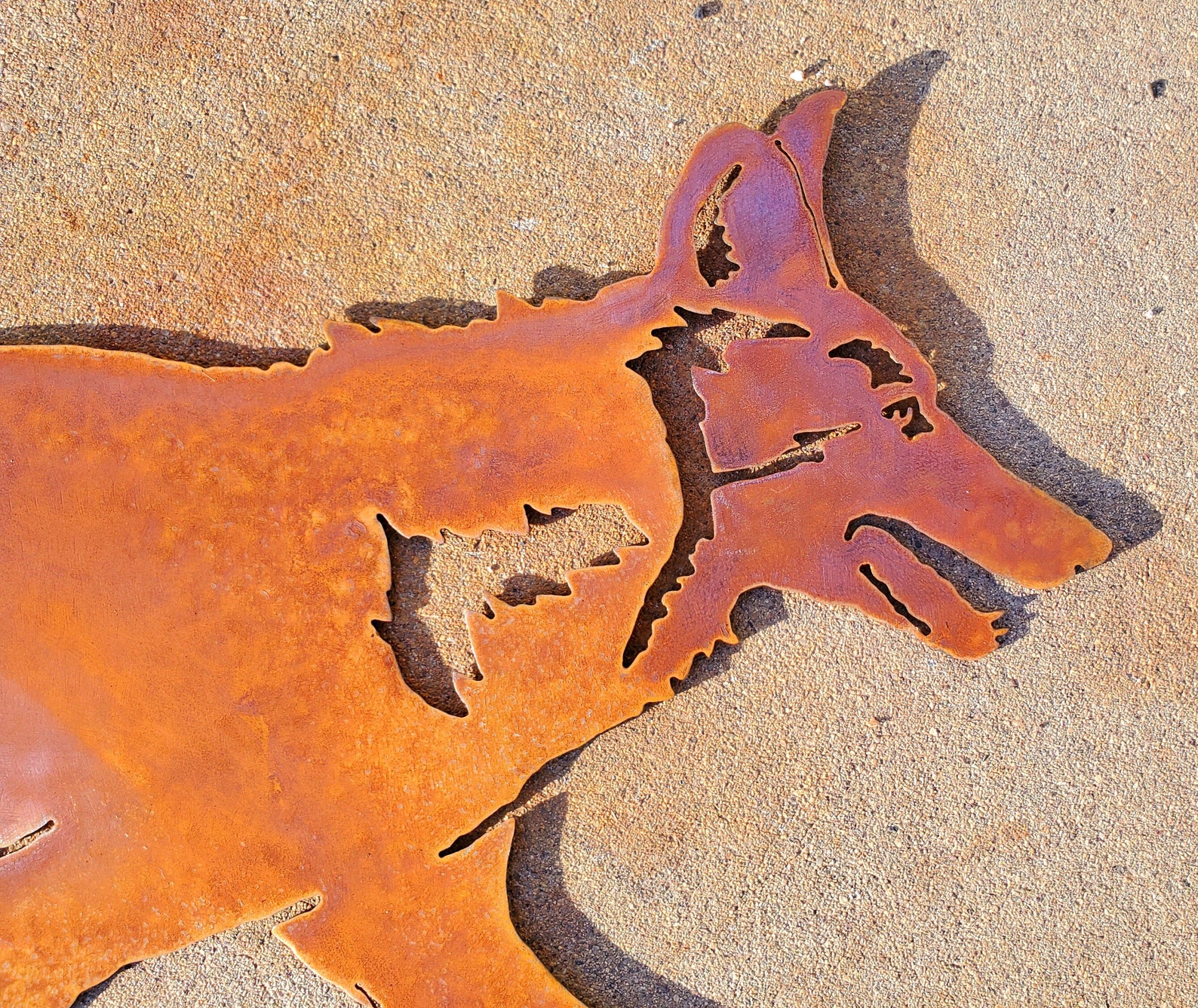 Iron Coyote Chasing | Metal Wall Art ~ Flat Mounted Rusted Southwest ...