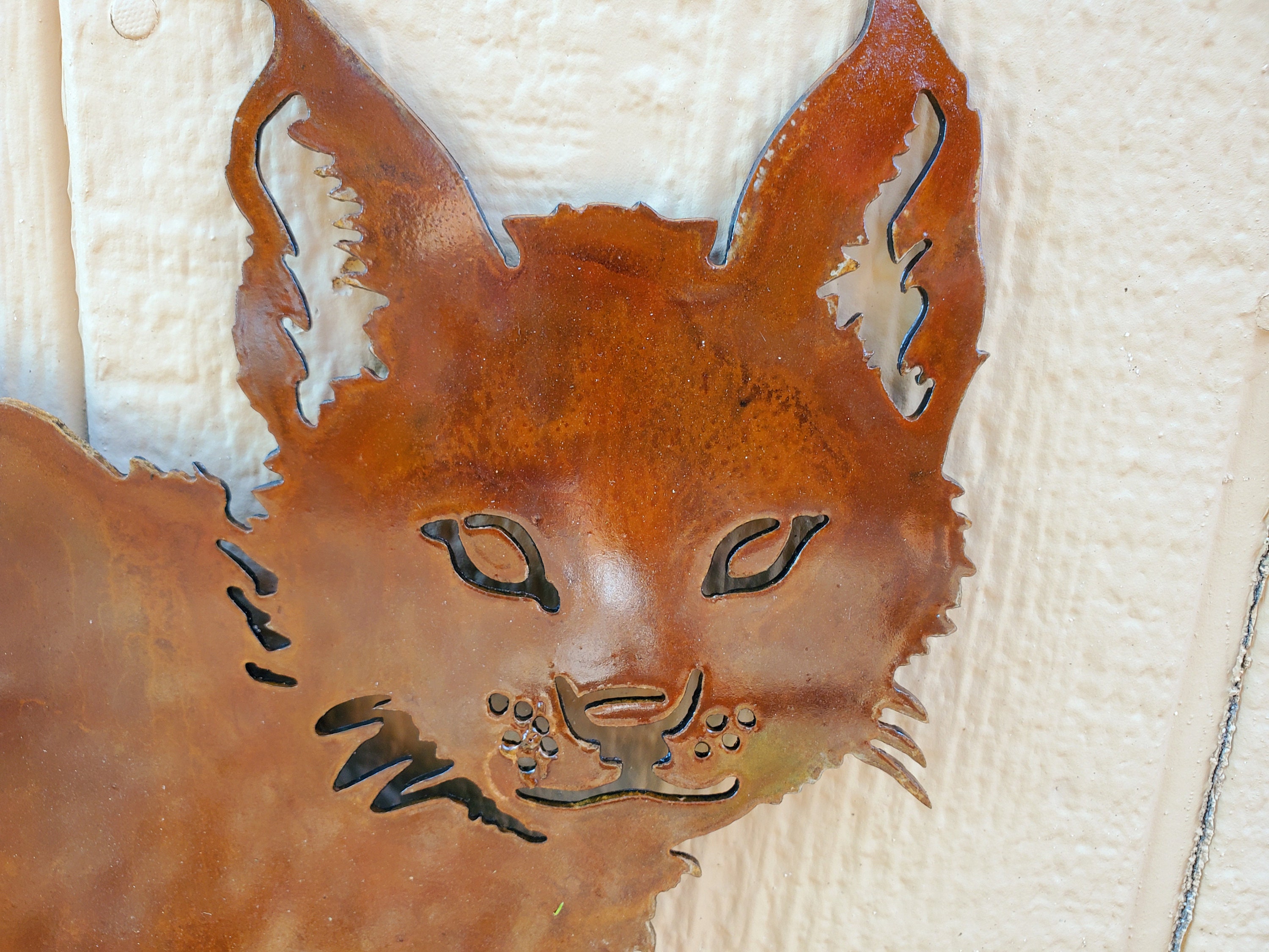 Iron Wild Cat With Cubs Metal Wall Art Bobcat Log Cabin - Etsy