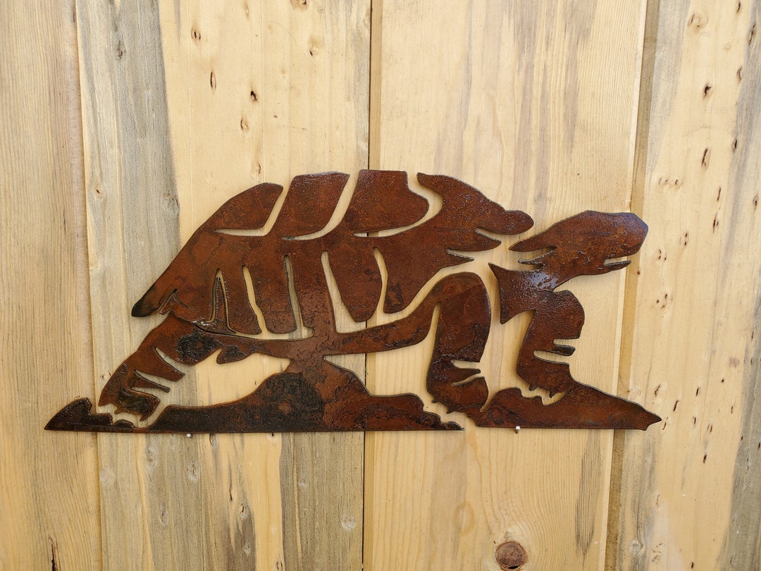 Iron Desert Tortoise | Metal Wall Art ~ Cactus Garden Decor Turtle ...