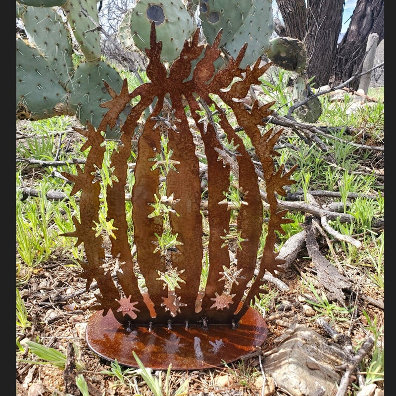 Metal Cactus Yard Art - Etsy