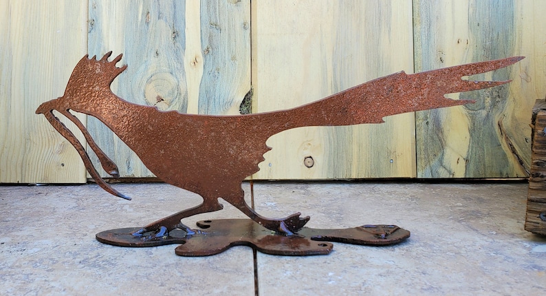 Iron Roadrunner on Base | Metal Art ~ 13" X 5" Rusted Southwest Sonoran ...