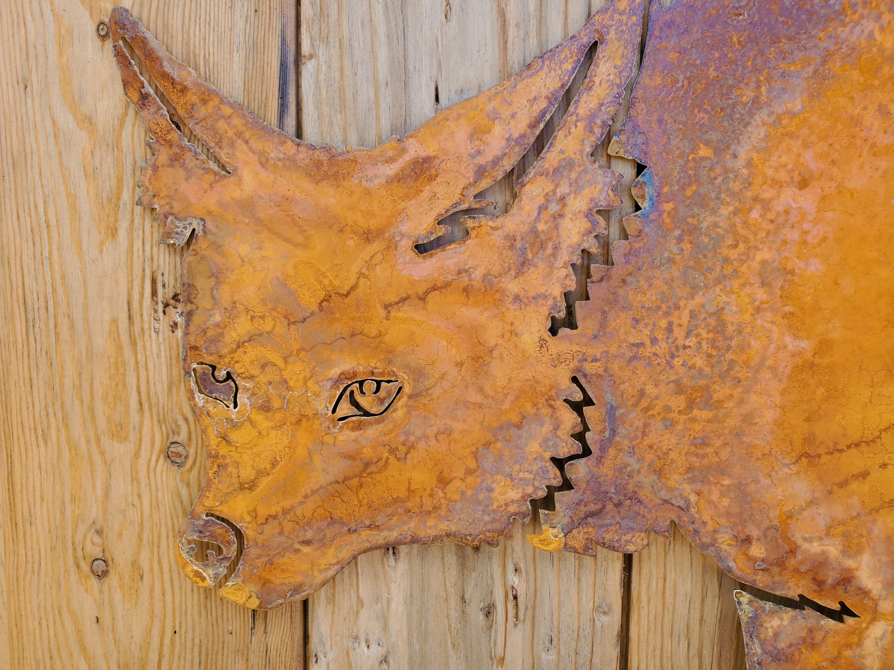 Iron Coyote Prowling | Metal Wall Art ~ Flat Mounted Rusted Southwest ...