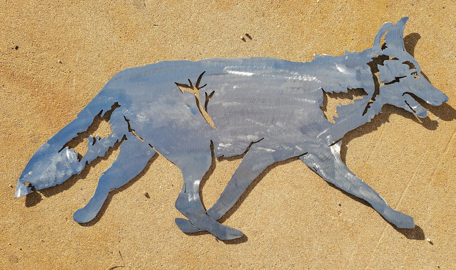 Iron Coyote Chasing | Metal Wall Art ~ Flat Mounted Rusted Southwest ...