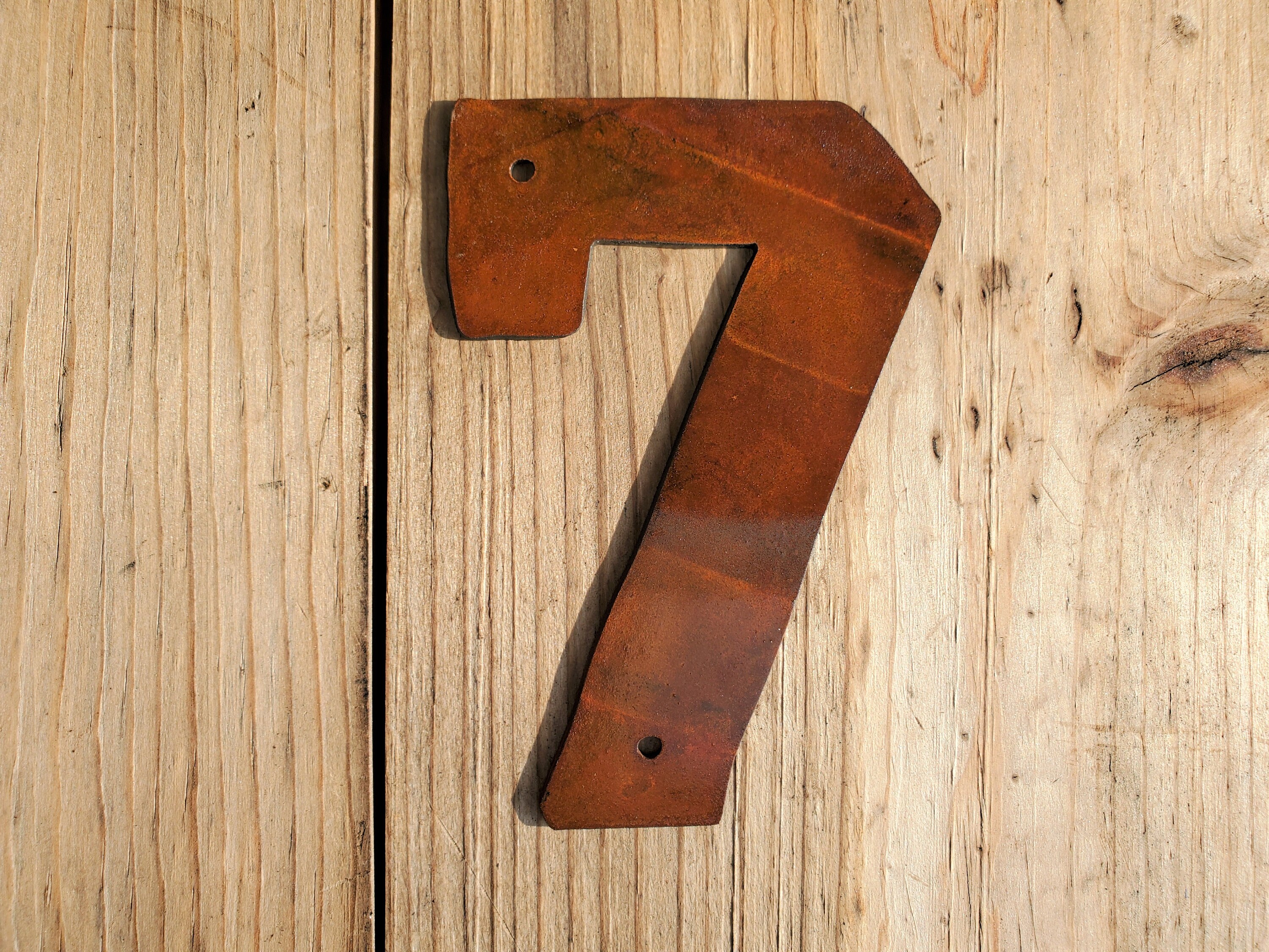 Rusted Metal House Address Numbers Flat Wall Mounted Iron | Etsy