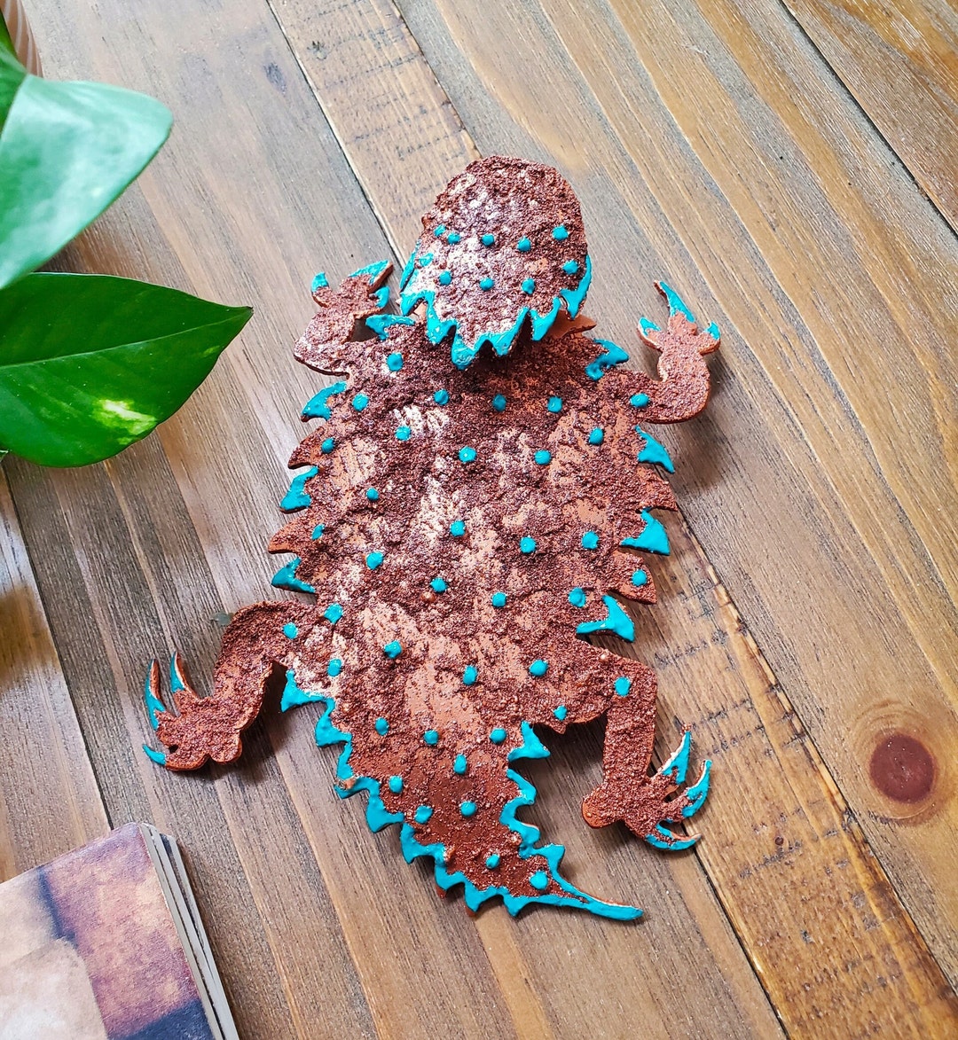 Hand Painted Iron Horny Toad Horned Lizard | Metal Art ~ Southwest ...