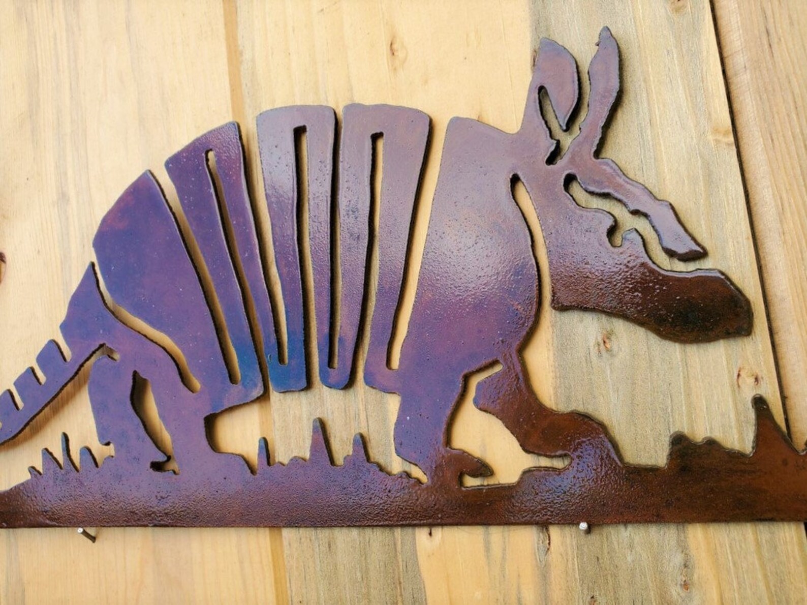 Iron Armadillo | Metal Wall Art ~ Flat Mounted Southwest Sonoran Desert ...