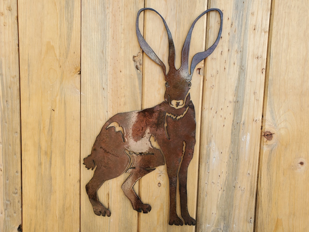 Iron Jack Rabbit Desert Hare | Metal Wall Art ~ Flat Wall Mounted ...
