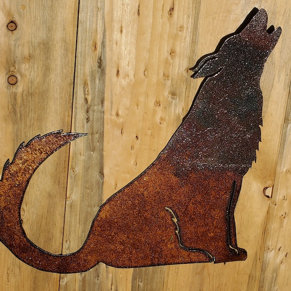 Howling Coyote Metal Art - Etsy