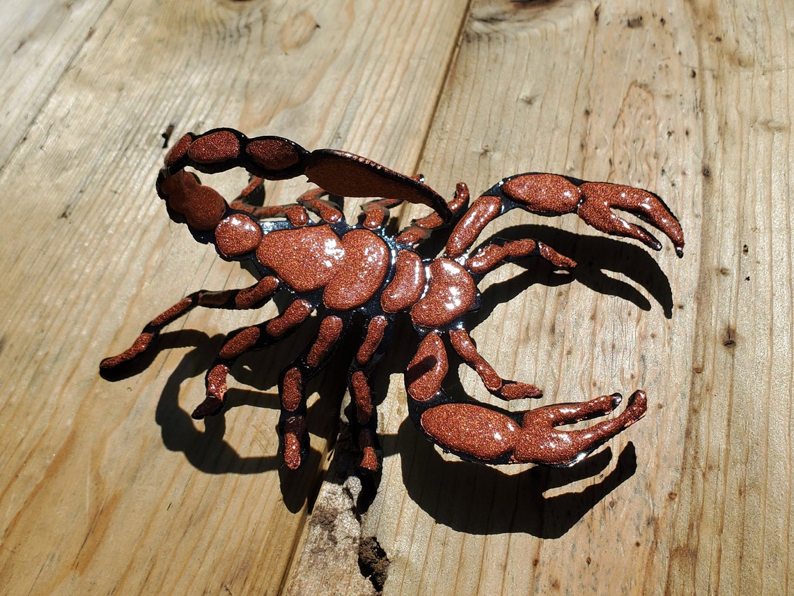 Hand Painted Iron Scorpion Metal Yard Art Indoor Desert | Etsy