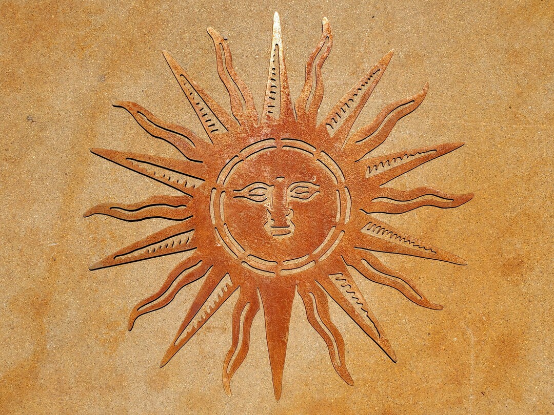 Iron Sun Face | Metal Wall Art ~ Flat Wall Mounted Iron Sonoran Desert ...