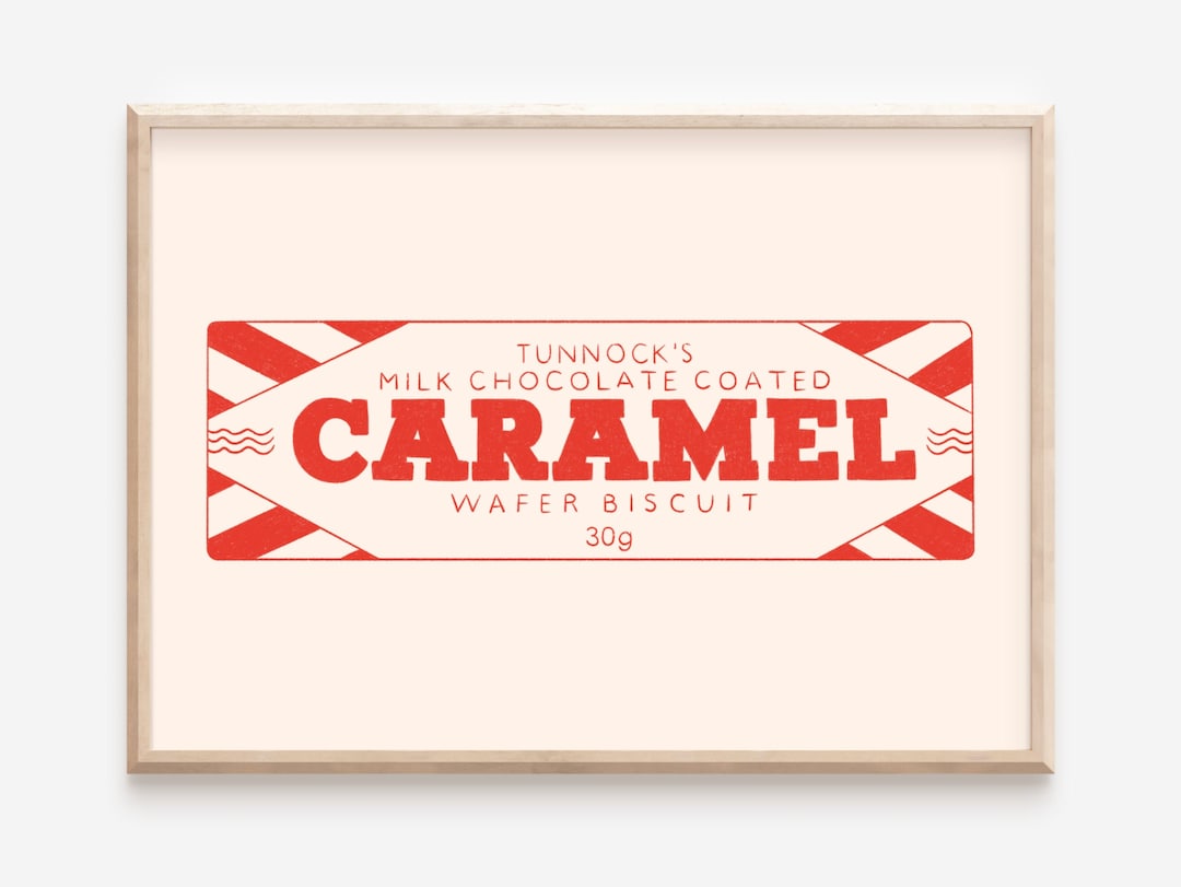 Tunnocks Caramel Wafer Print | Illustrated Art Print | A4, A5 | Biscuit ...