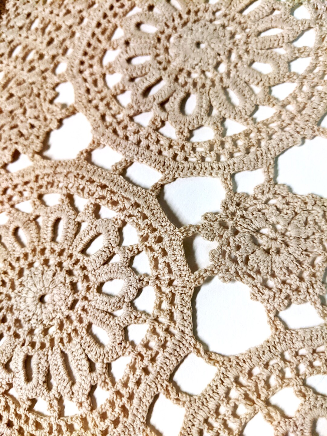 Vintage or Antique Ecru Lace Doilies - Oblong, Set of Two, Different ...