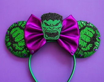 Hulk Mickey Ears | Etsy