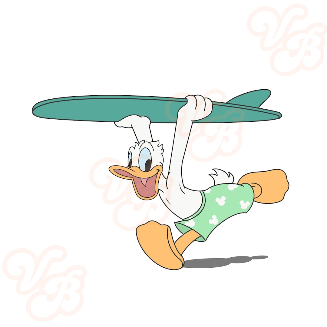 Donald Duck, Surf, Surfing, Beach, Png, Swim Trunks, Ocean, Summer ...