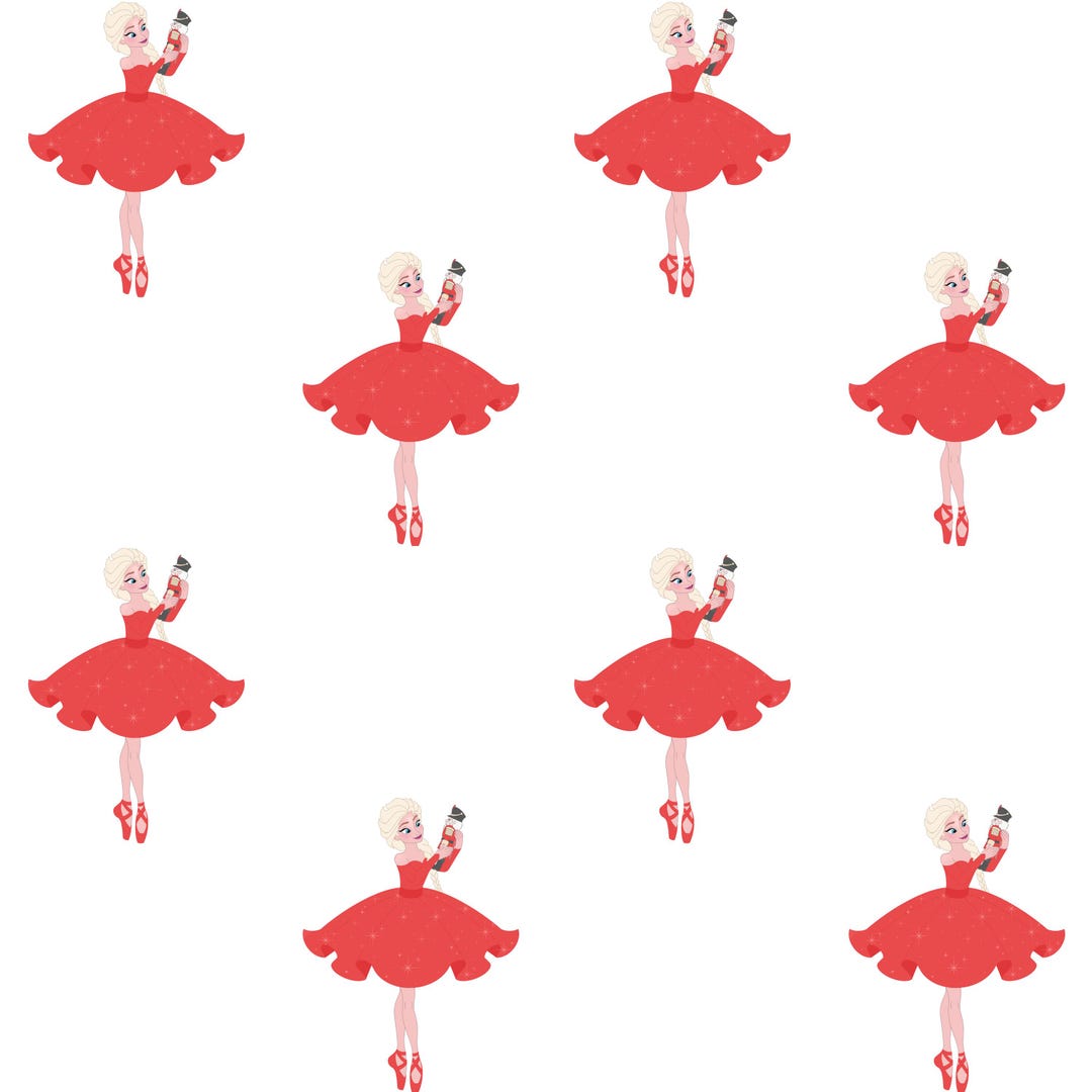 Elsa, Nutcracker, Frozen, Christmas, Seamless Pattern, Repeating ...