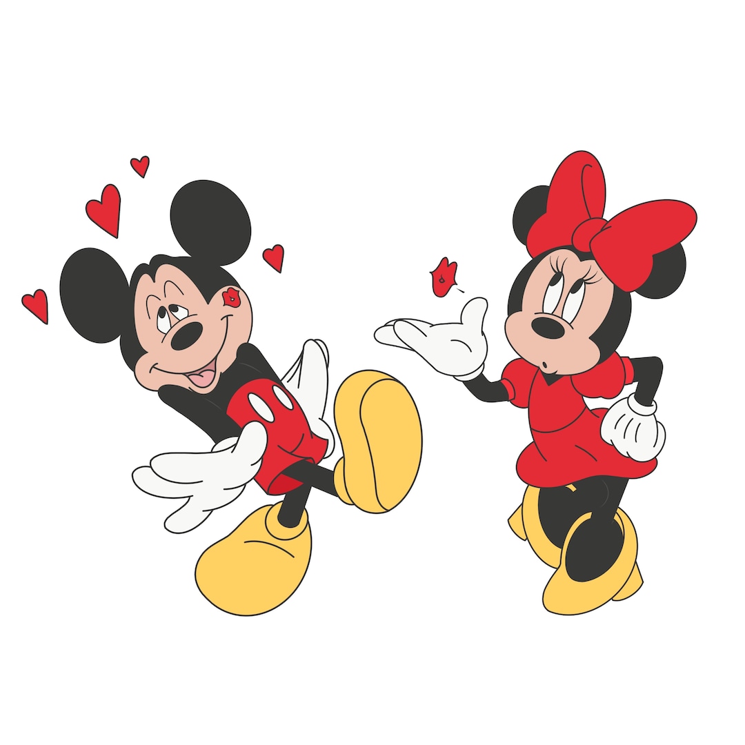 Mickey Kiss, Minnie Valentines Day PNG, Disney, Roses, Love , Pink ...