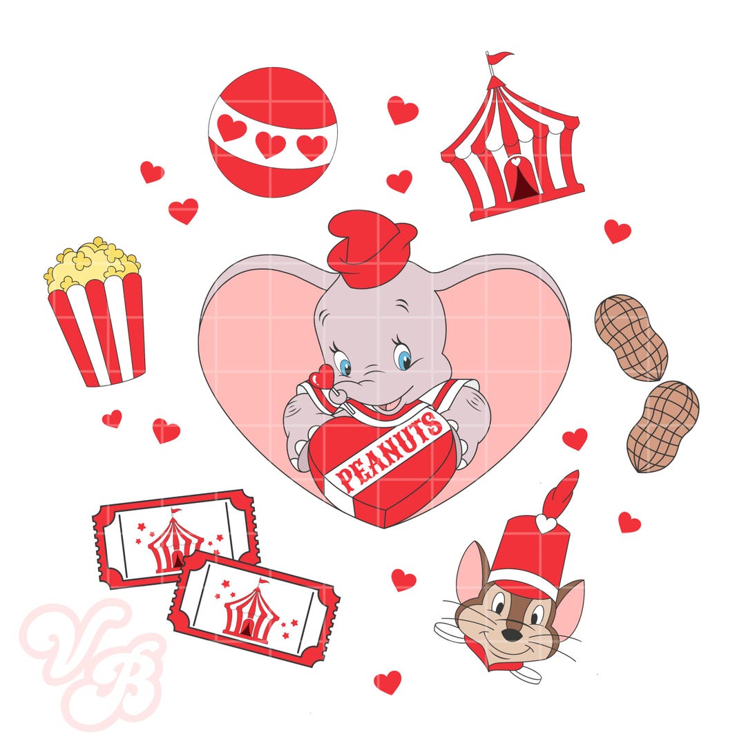 Dumbo, Valentine’s Day, Love, Circus,pop Corn, Ball, Disney, Disneyland ...
