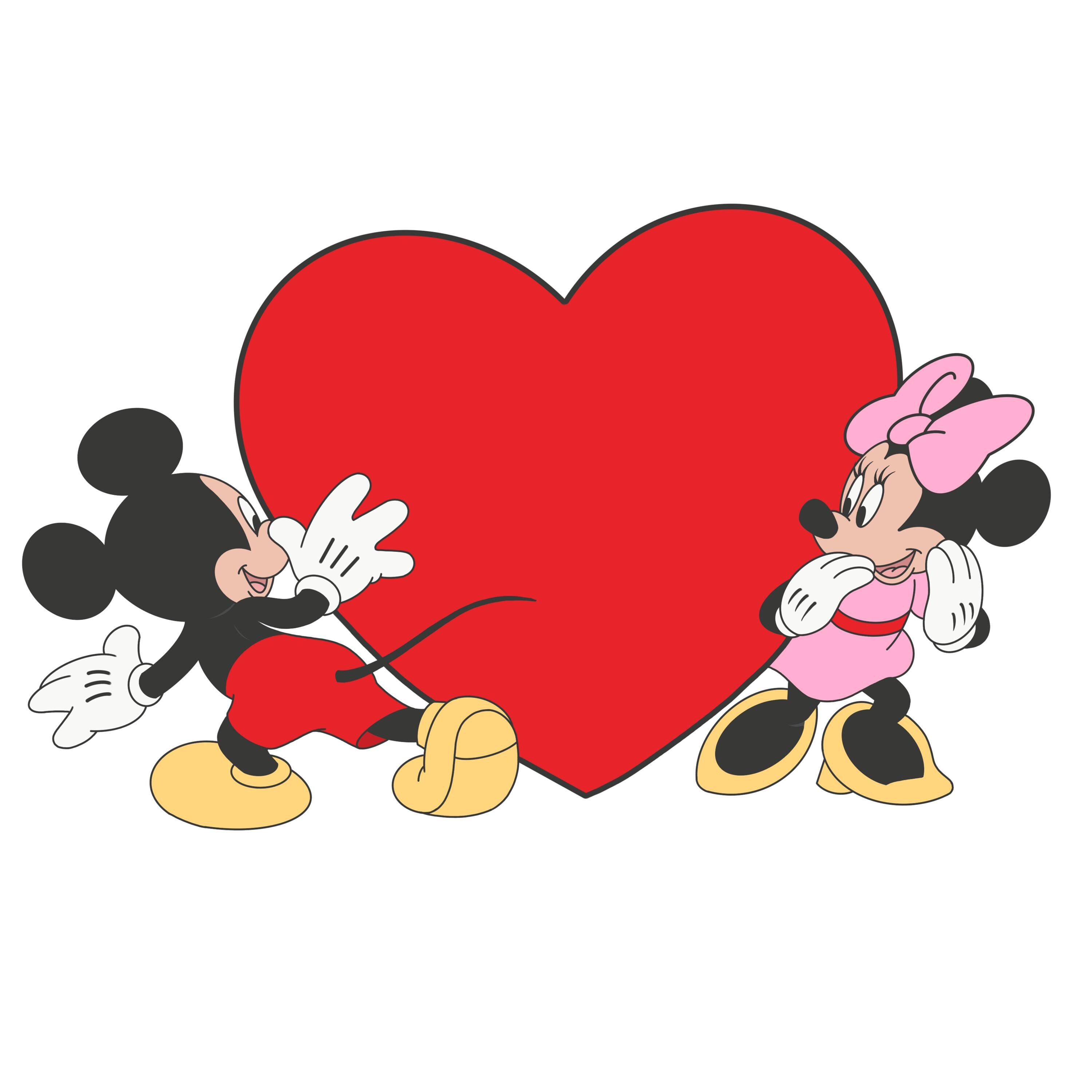 Mickey and Minnie Valentines Day PNG, Disney, Roses, Love , Pink ...
