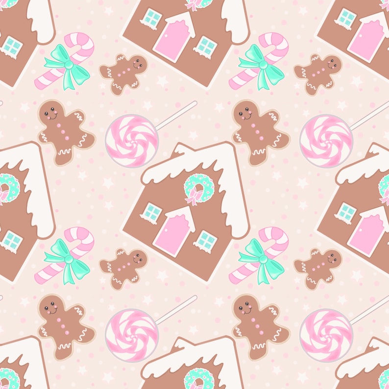 Gingerbread Seamless Pattern, PNG, Repeating Pattern, Sublimation ...
