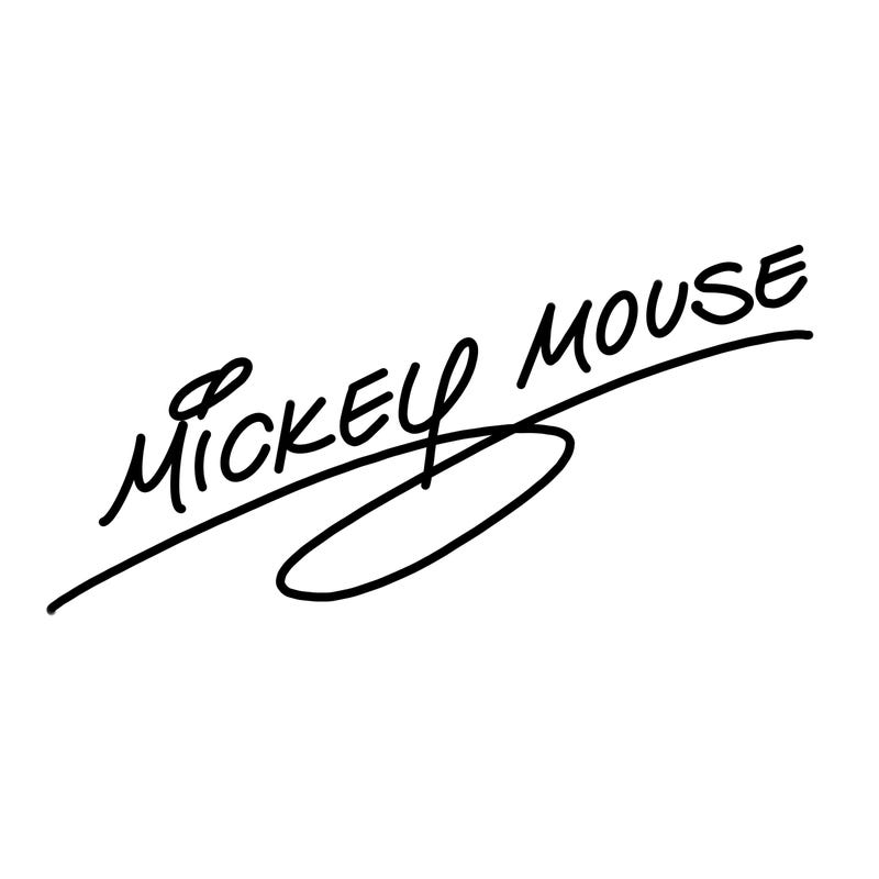 Mickey Signature - Etsy