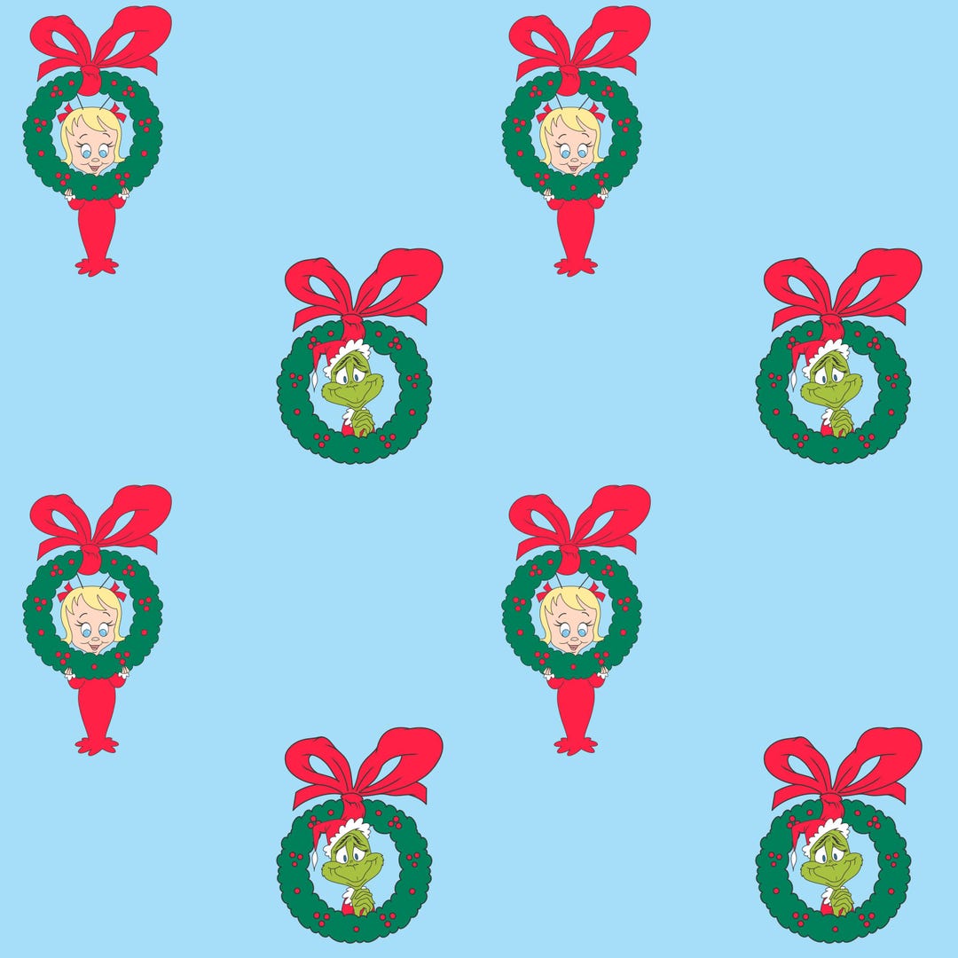 Grinch Seamless Pattern, PNG, Repeating Pattern, Pink, Christmas, Cindy ...