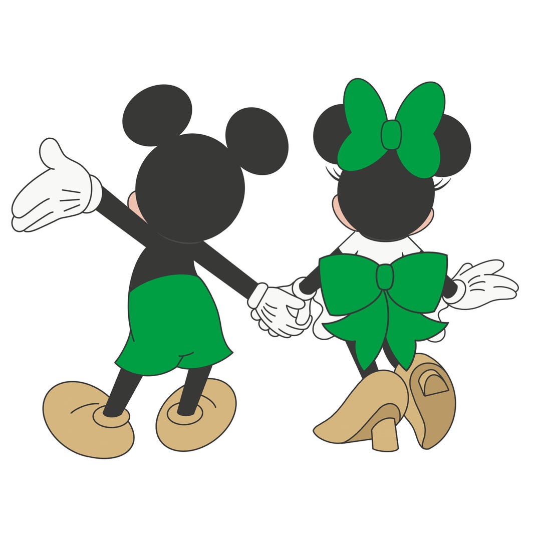 Holding Hands, Shamrock, Mickey, Minnie Mouse, Spring, Png, Disney ...