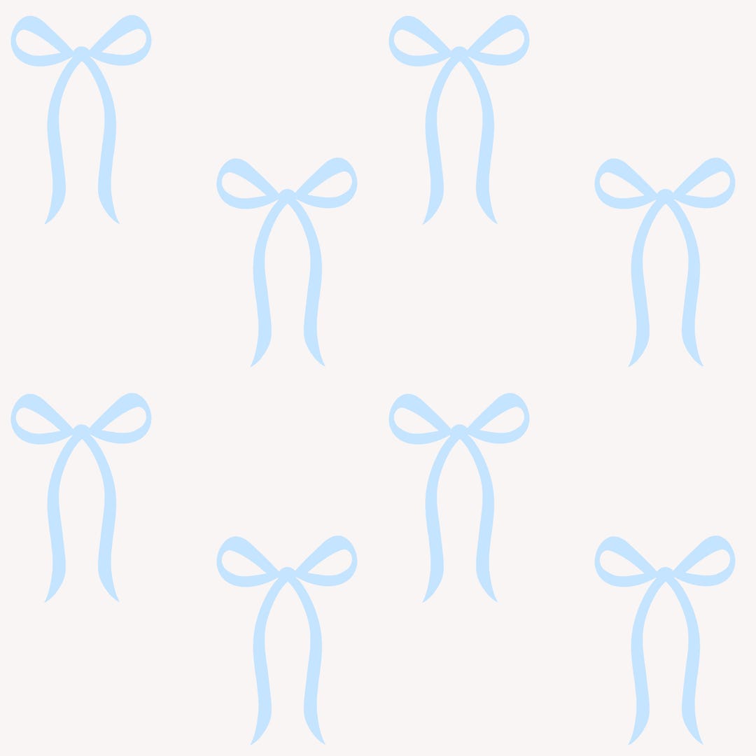 Baby Blue Bows Seamless Pattern Png Repeating Pattern Sublimation