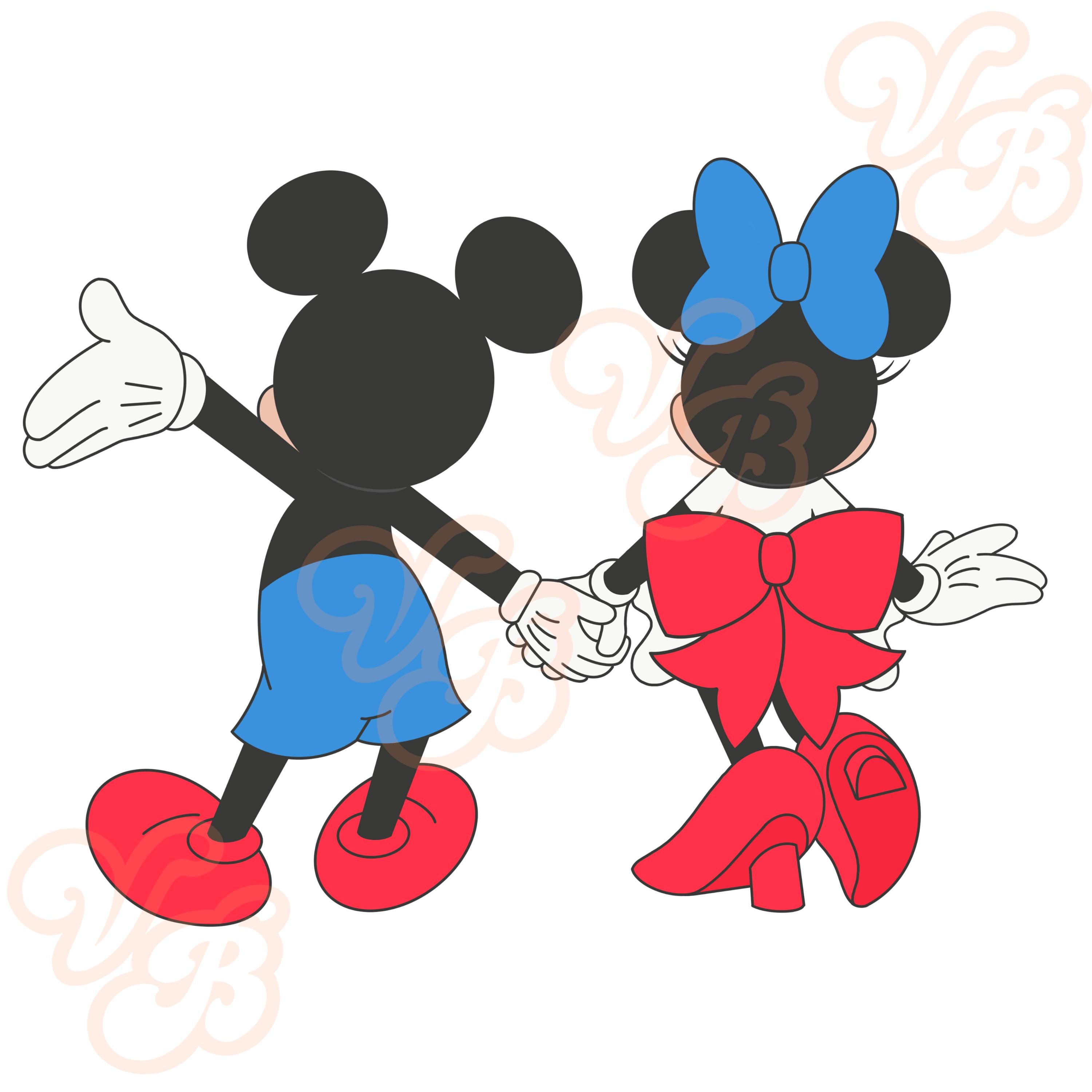Dibujos Animados De Minnie Y Mickey Mouse Tomados De La Mano
