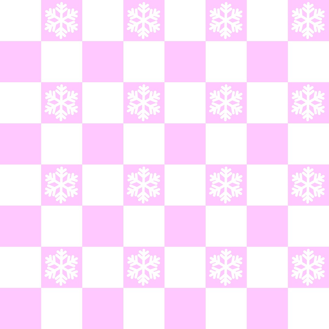 Pink Snowflake Checkered Seamless Pattern, PNG, Repeating Pattern ...