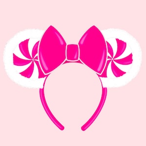 Minnie Mouse Ears Hot Pink PNG, Sublimation, Minnie Mouse, Disney ...