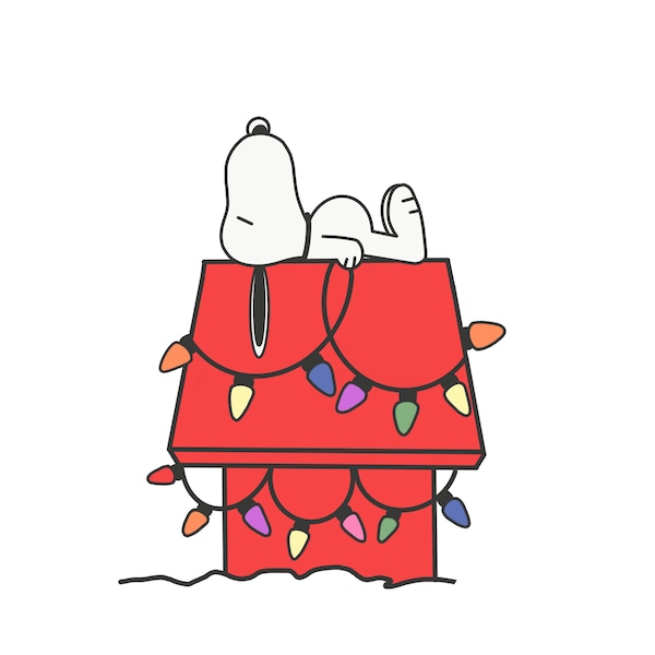 Snoopy on Dog House Christmas - Etsy