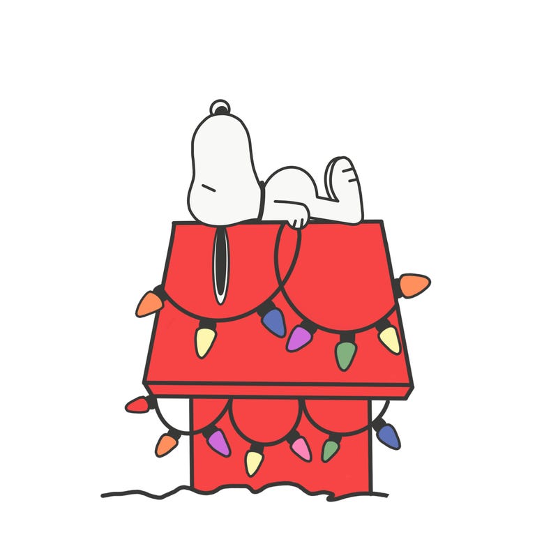 Snoopy on His Dog House - Etsy