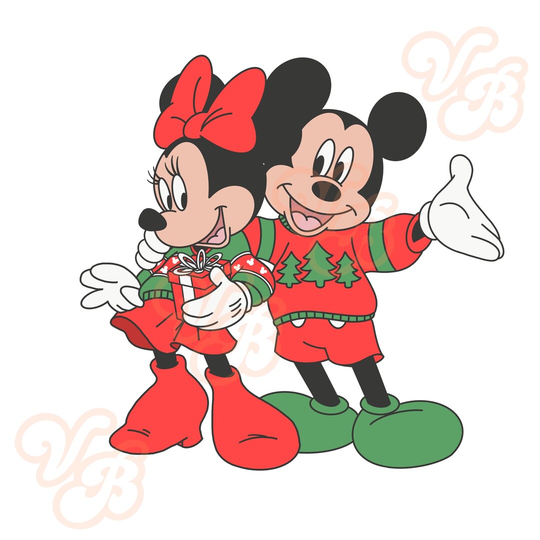 Mouse Sweater, PNG, Disney, Christmas, Present, Gift,red, Minnie Mickey ...