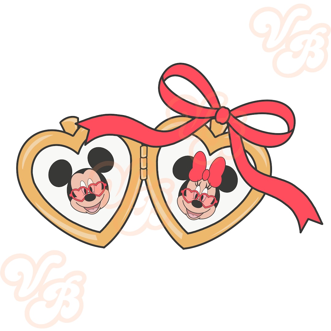 Heart Locket, Bow, Mickey Minnie Mouse, Sunnies Pink PNG, Sun Glasses ...